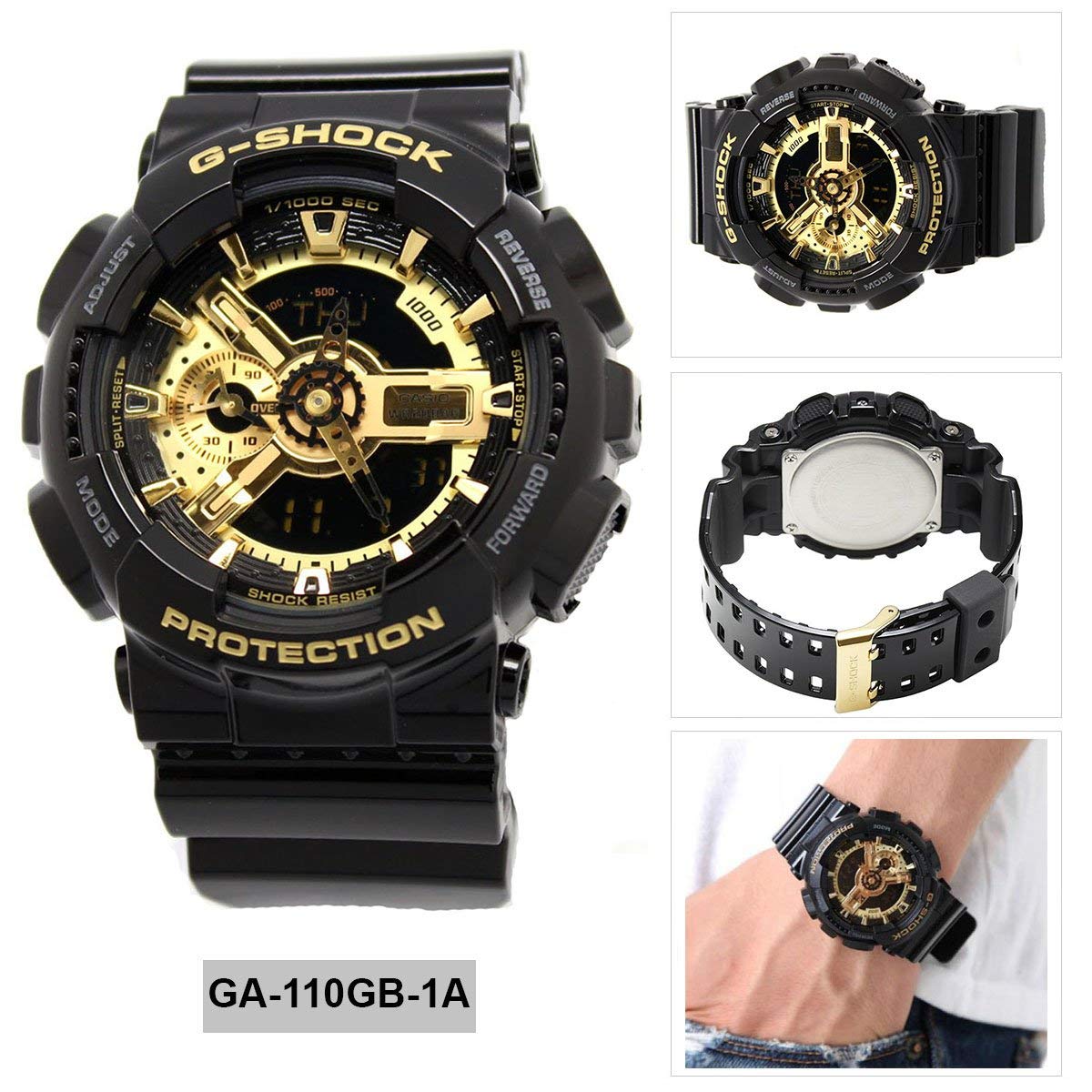 Casio G-Shock Men's Military GA-110 Watch, Black/Gold, One Size
