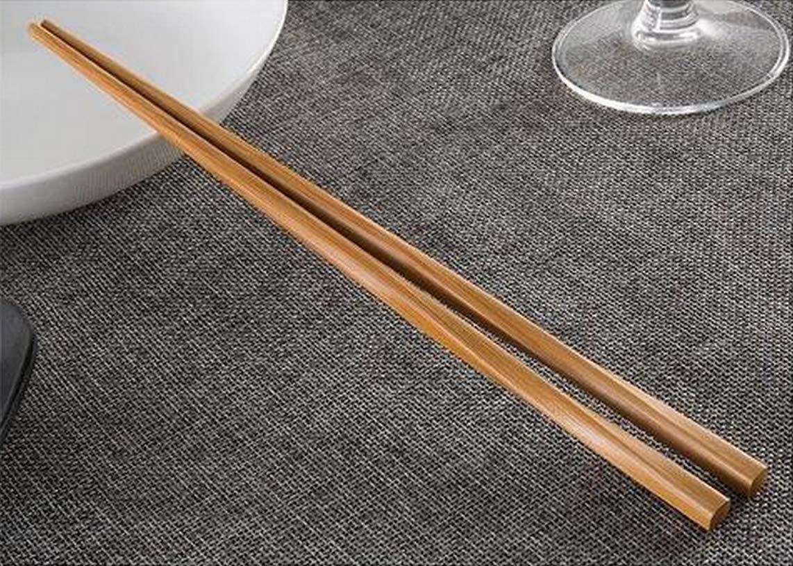 JapanBargain 3650, Bamboo Chopsticks Reusable Japanese Chinese Korean Wood Chop Sticks Hair Sticks 5 Pair Gift Set Dishwasher Safe, 9 inch, Twist