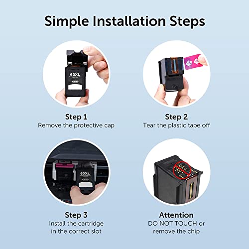 MELIGE Remanufacured 63XL Ink Cartridges Combo Pack