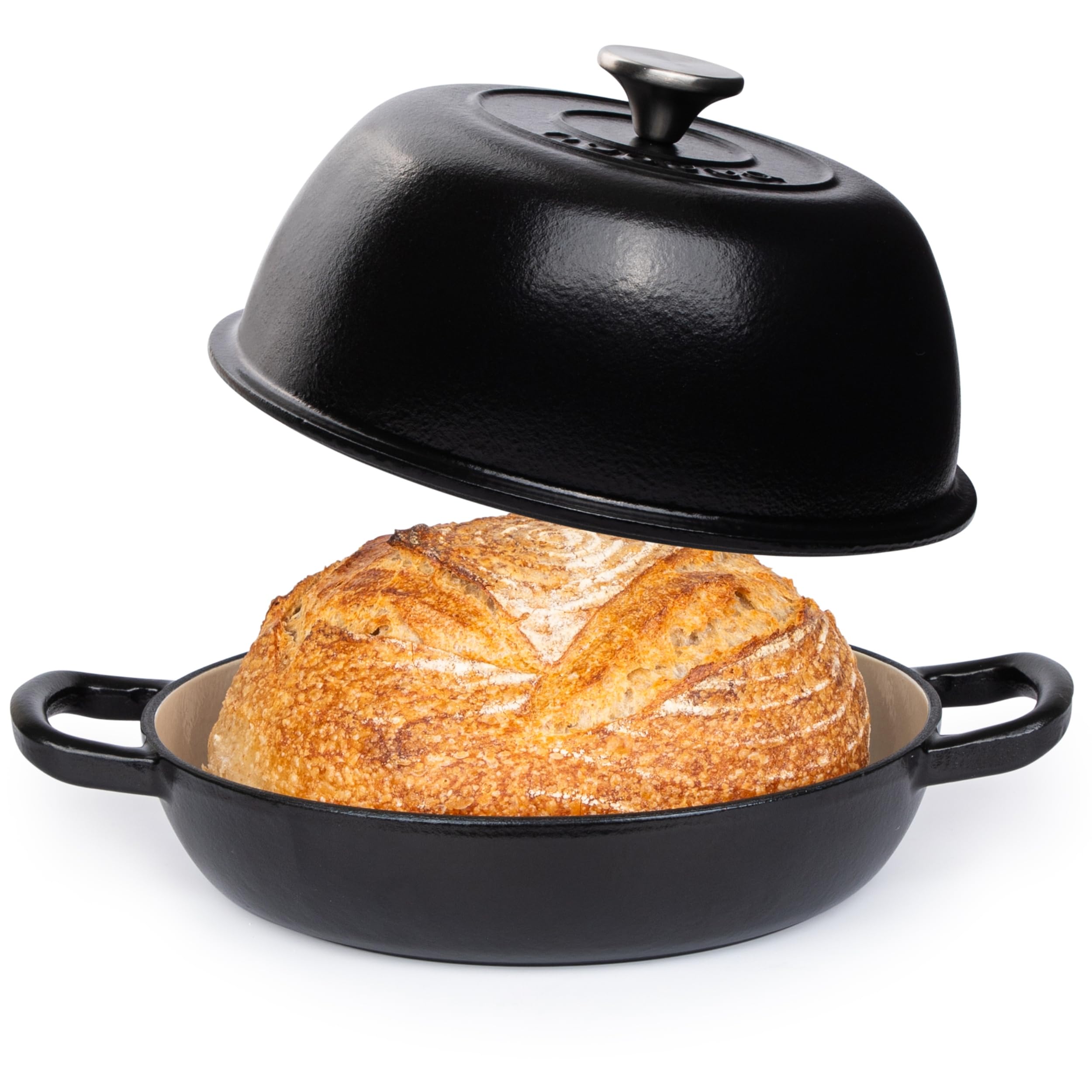 Enamelled Cast Iron Dutch Oven Pot – Dutch Oven For Sourdough Bread Baking – Cast Iron Bread Pot – Red, 6 Quarts, 22cm – by Nuovva