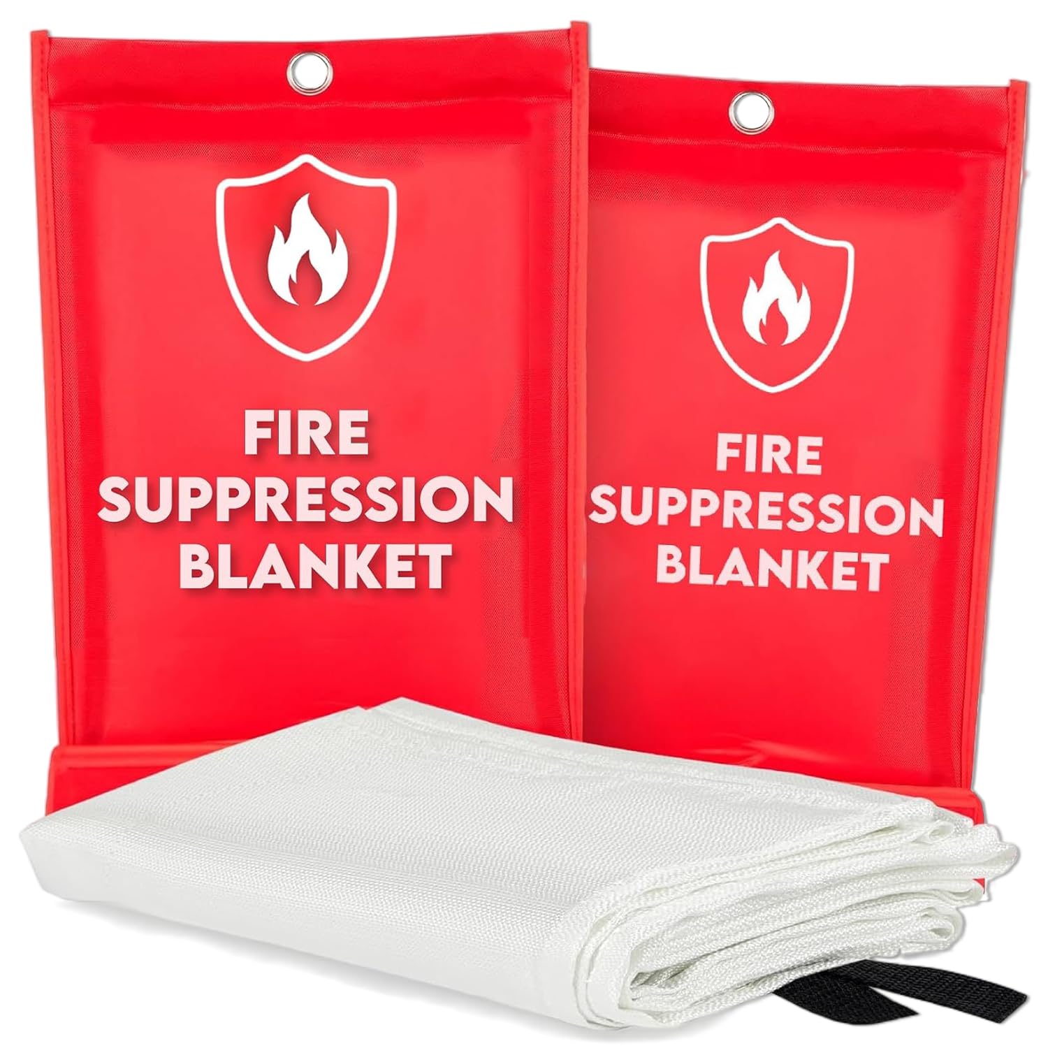 Emergency Fire Blanket | 2 Pack- Fire Blankets Emergency for Home and Kitchen | Flame Retardant Fiberglass for Effective Fire Suppression | Ideal for Kitchen, Car & Camping(40"x40")