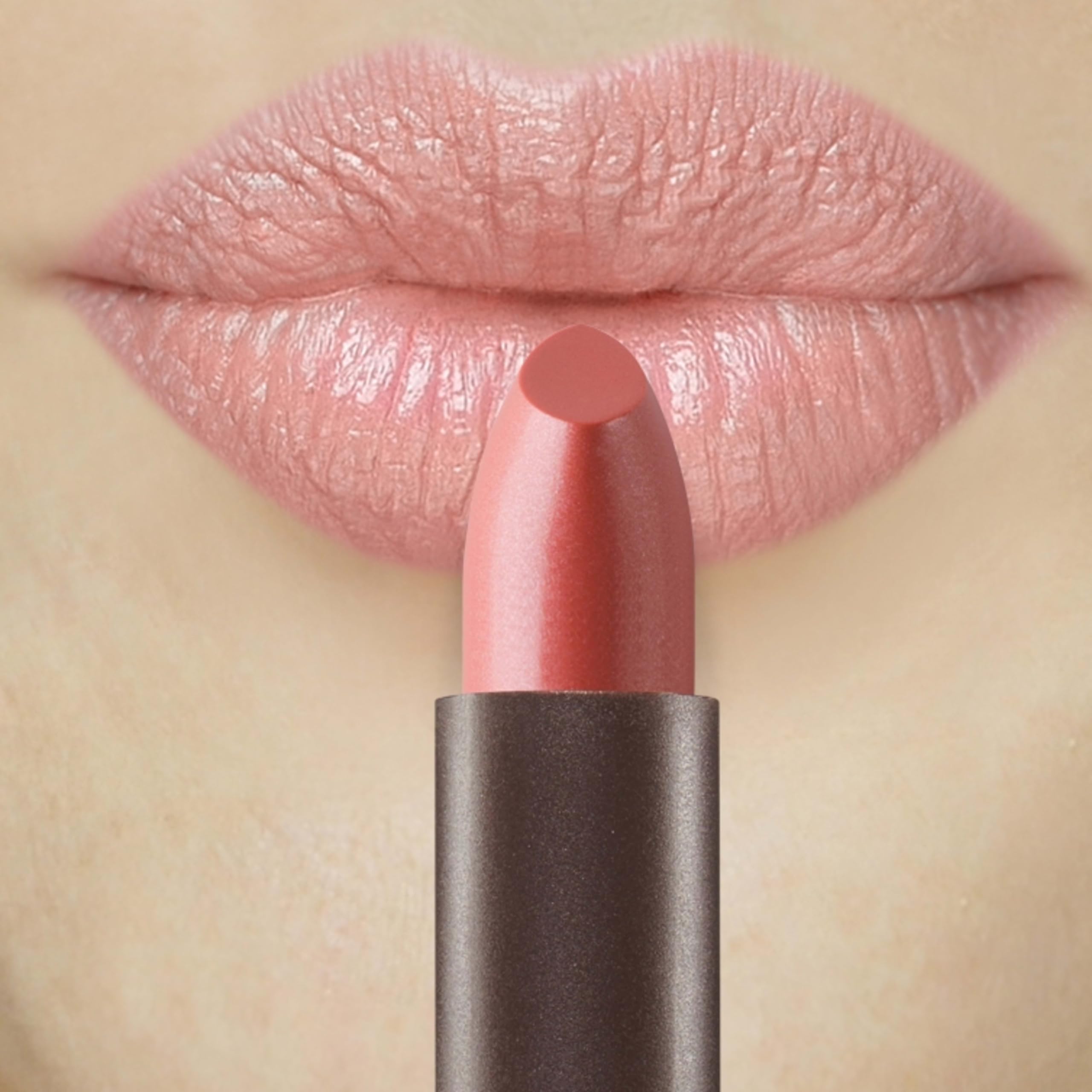 Burt’s Bees 100% Natural Glossy Lipstick, Nude Rain - 1 Tube