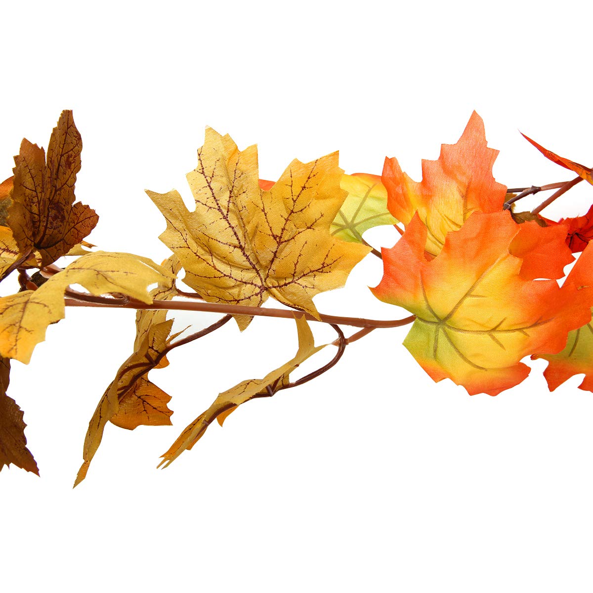 Coolrunner 2 Pcs Fall Maple Leaf Garland, Artificial Fall Leaves Garland, 5.9FT Hanging Vine Garland Artificial Autumn Foliage Garland for Home Garden Wall Doorway Backdrop Fireplace Thanksgiving Dec