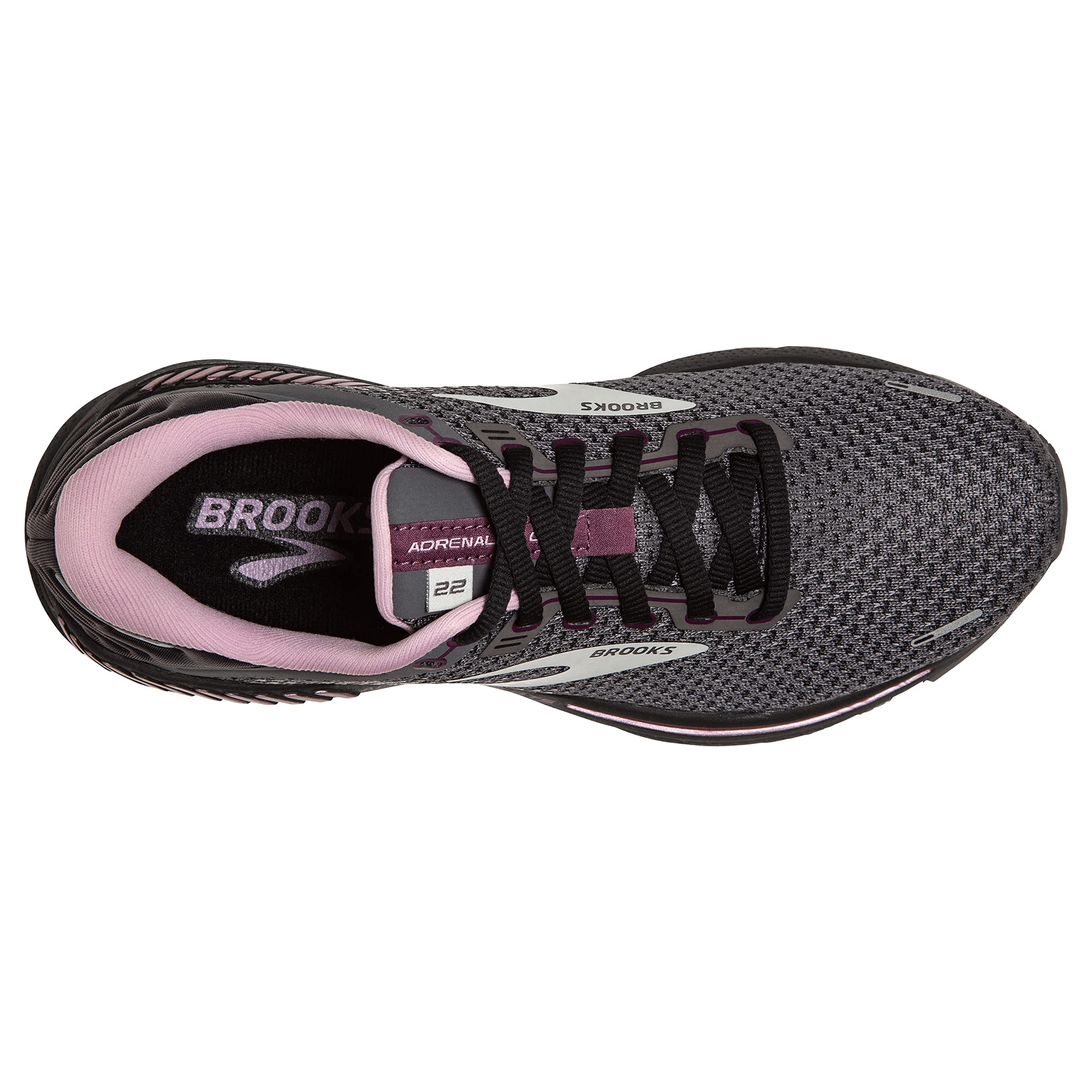 Brooks Women's Adrenaline GTS 22 Supportive Running Shoe - Pearl/Black/Metallic - 8 Medium