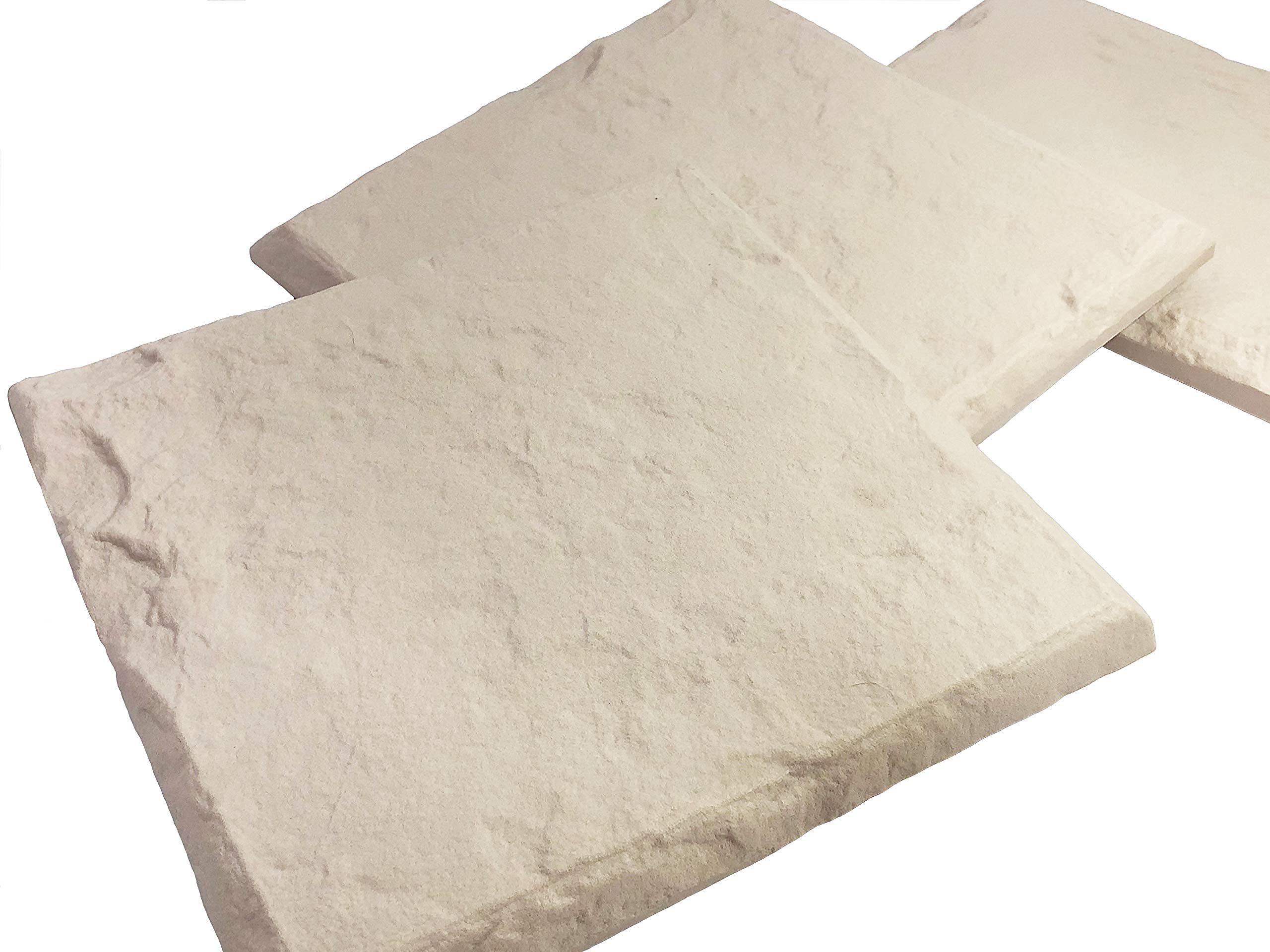 Gardien 15.5β Decorative Stepping Stones That Stake Into The Ground - Decorative Walkway for Outdoor Pathway, Lawn, Yard, Home, or Garden Pathway Pavers - Polyresin Material (8, Beige Limestone)