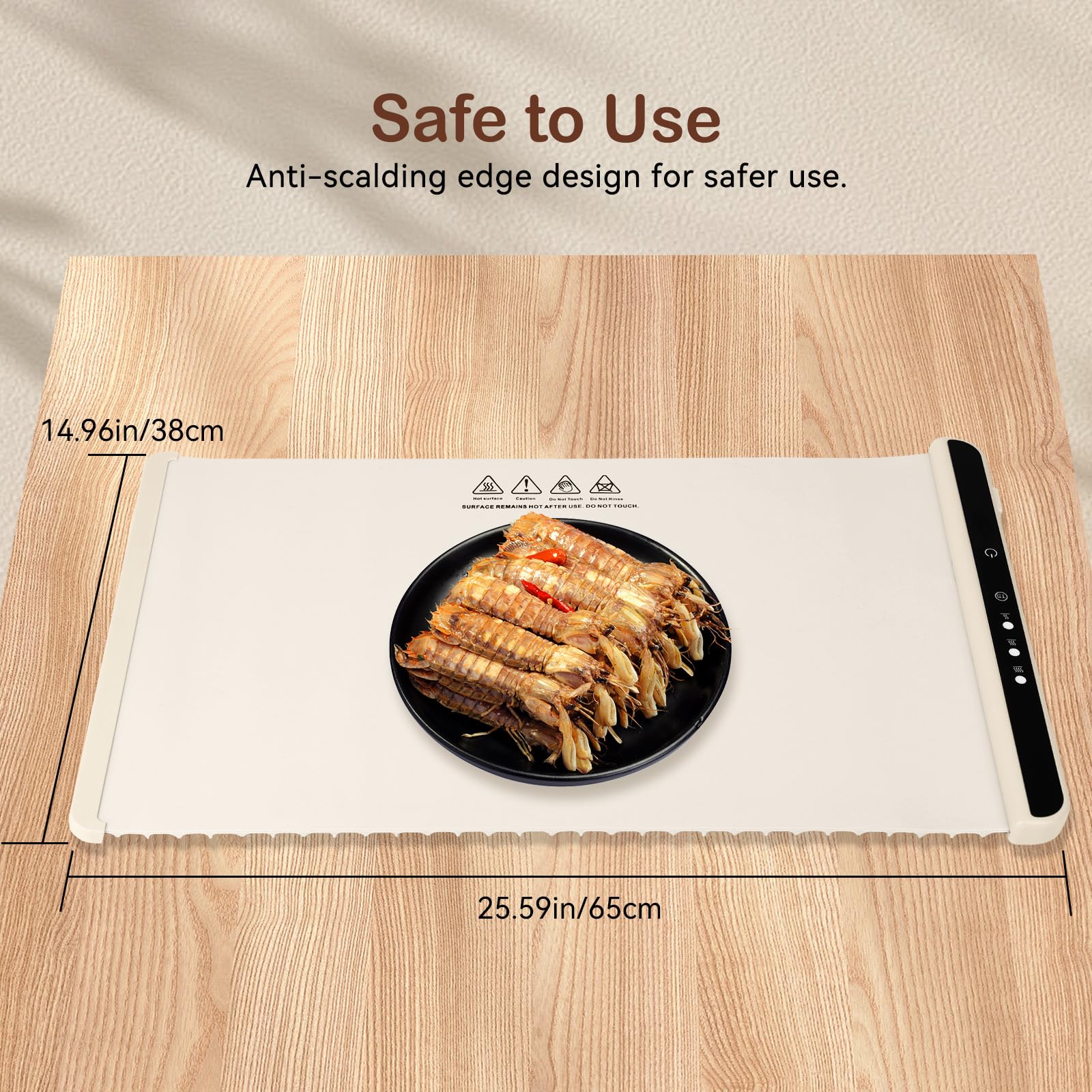 Electric Warming Tray, Food Warming Mat for Parties & Buffets with 3 Temperature & Fast Heating, Electric Food Warmer Mat, Foldable Silicone Heating Mat
