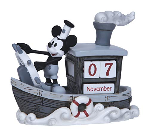 Precious Moments, Disney Showcase Collection, āMickey Mouse Perpetual Calendarā, Resin Figurine, #144707 , Gray