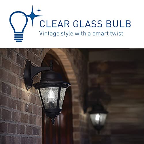 Cree Lighting Connected Max Smart Led Vintage Glass Filament Bulb B11 Candelabra 40W Tunable White, 2.4 Ghz, Compatible with Alexa and Google Home, No Hub Required, Bluetooth + WiFi, 6Pk, Clear
