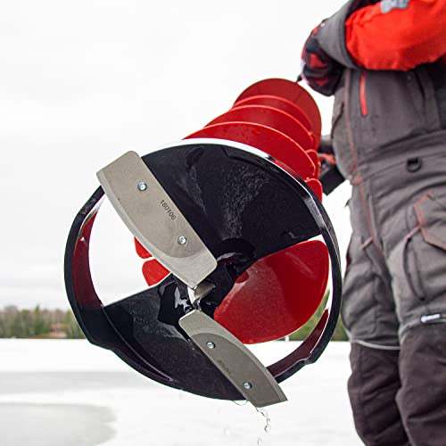 Eskimo 35600 Pistol Bit 8" Ice Auger Drill Adaptive Ice Auger Weighs only 3.9 Pounds, Centering Point, Redrills Old Holes Easily Extremely Fast Cutting, 42",3-Year Warranty