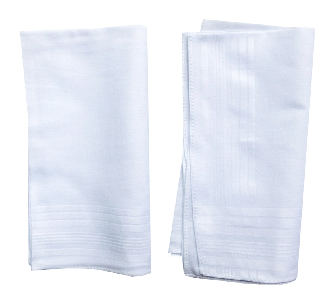 BonjourMrsMr Solid Mens Fashion White 100% Contton Hankerchifs Hanky