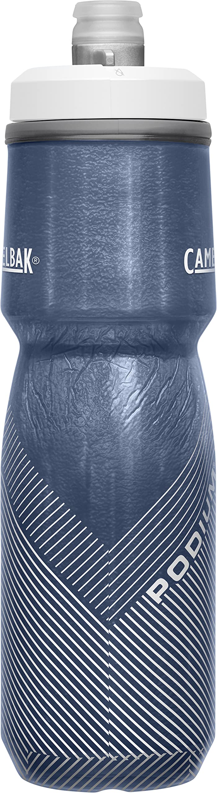 CamelBak Podium Chill Insulated Bike Water Bottle - Easy Squeeze Bottle - Fits Most Bike Cages - 24oz, Navy Perforated