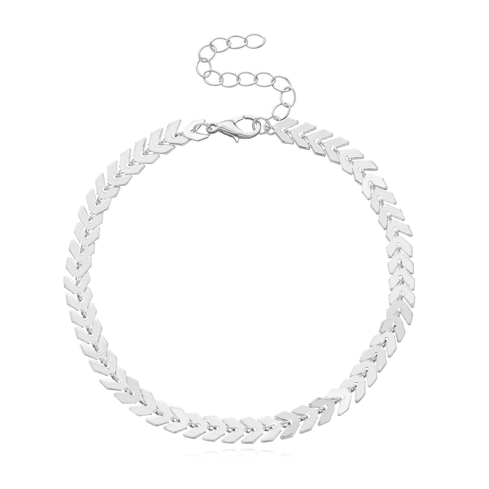 Bonlting Fashion Ankle Bracelet Women Sterling Silver Anklet Foot Jewelry Chain Beach