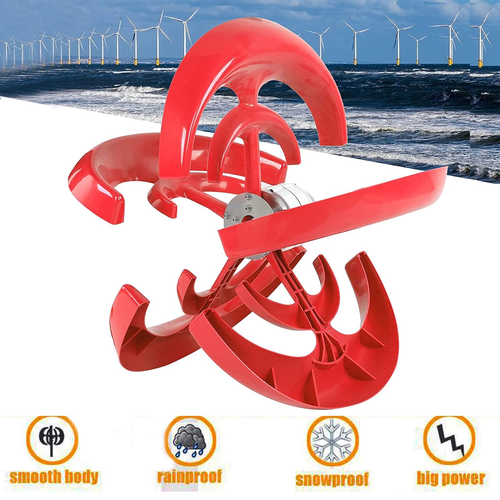 FEICHANGHAO High Efficiency 10000W Wind Generators for Home Use Kit,12V/24V/48V Motor Kit Vertical Axis Windmill Energy+ Small Wind Turbine Generator for Home Use,12v