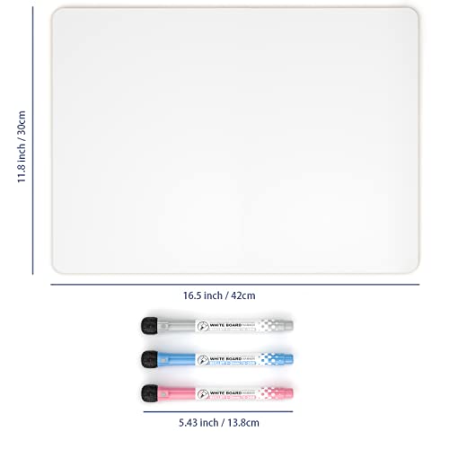 Nicpro 12 x 16 inches Lapboard Small Dry Erase Lap Board Double Sided with 3 Water-Based Pens Learning Mini Whiteboard Portable for Kid Student and Classroom Use