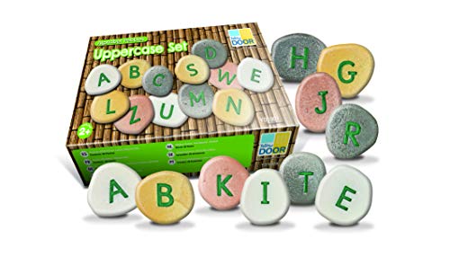 Yellow Door YD-9 Uppercase Alphabet Learning Pebbles for Kids, Kindergarten Grade to 3 Grade, 5" H, 3" L, 3" W