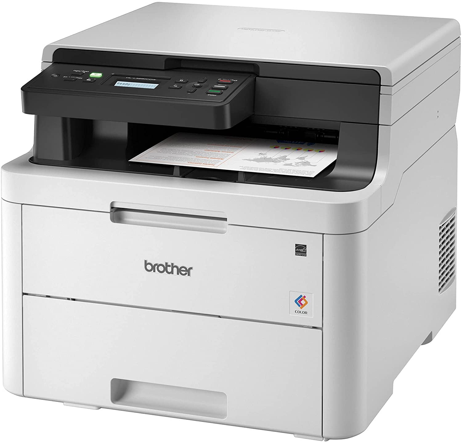 Brother HL-L3290CDW All-in-One Compact Digital Color LED Wireless Laser Printer - Print Copy Scan - USB and WiFi Connectivity, 25 ppm, 36 ppm, 600 x 2400 dpi, Auto Duplex Printing, 512MB RAM (Renewed)