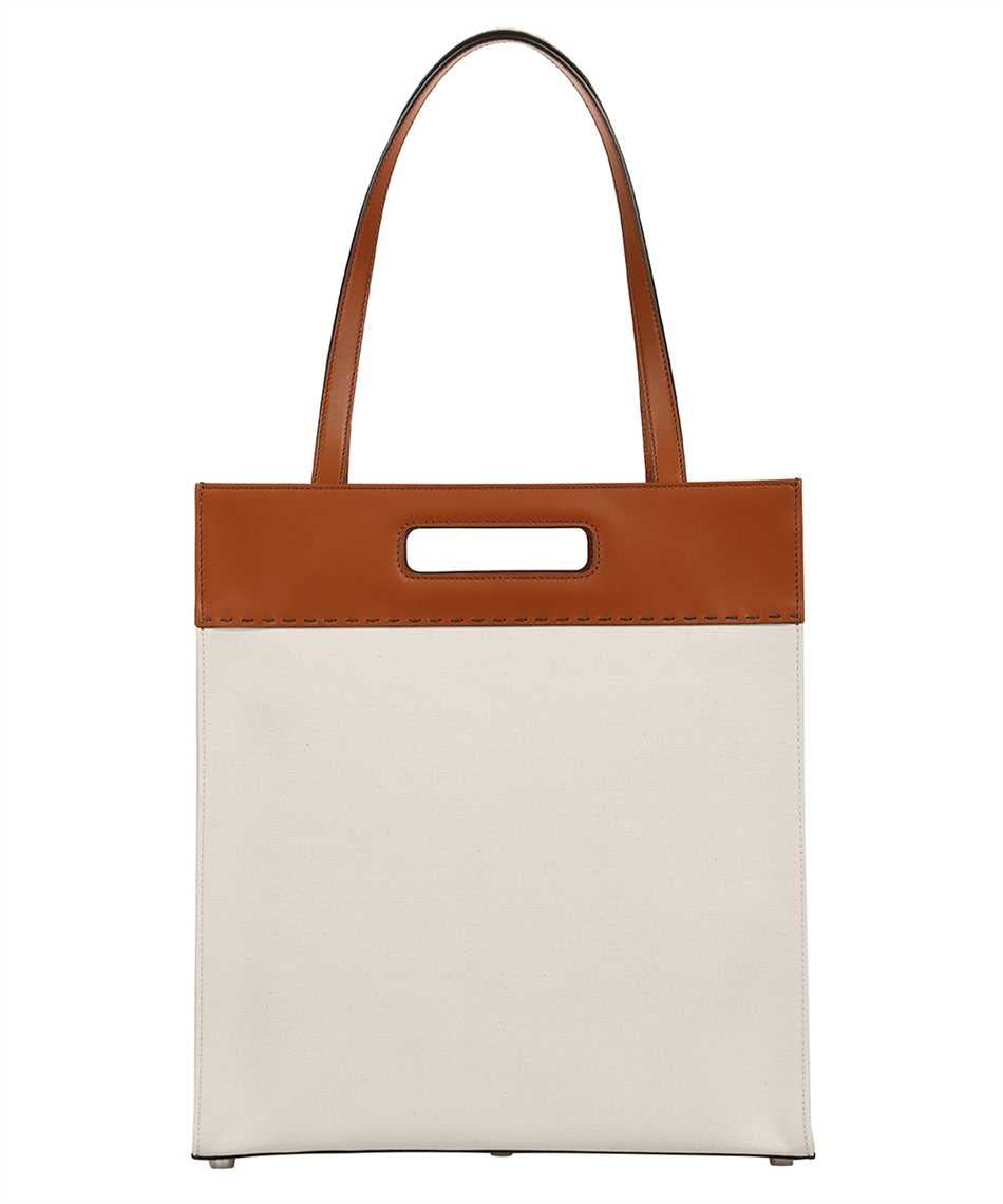 FENDI Roma Brand Embroidered Canvas And Leather Tote Bag 7VA481