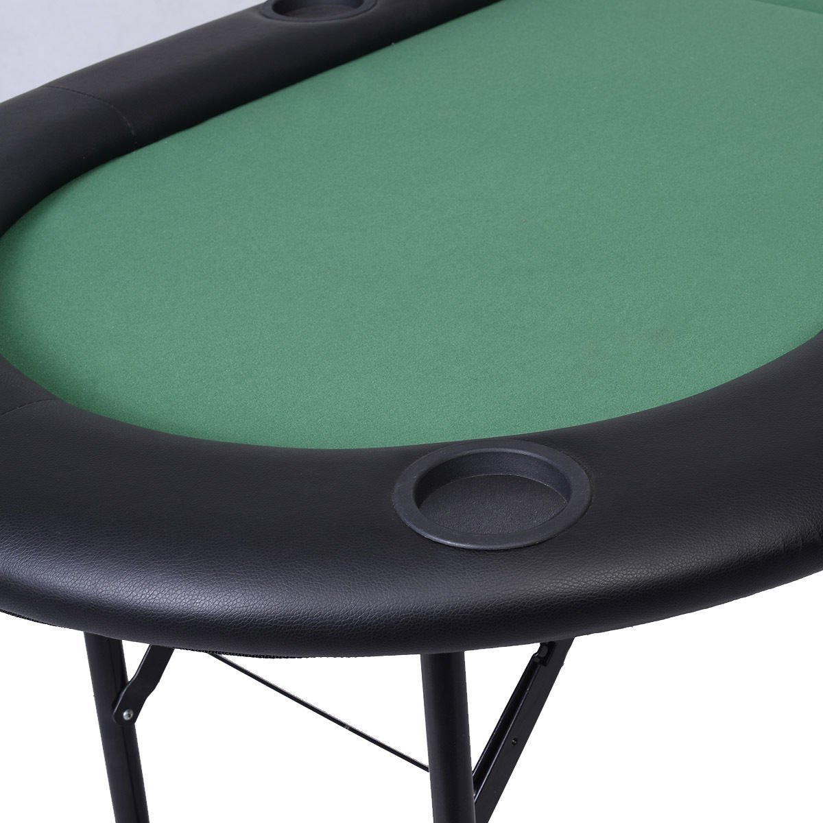 Mascarello Foldable 8 Player Poker Table Casino Texas Holdem Folding Poker Play Table