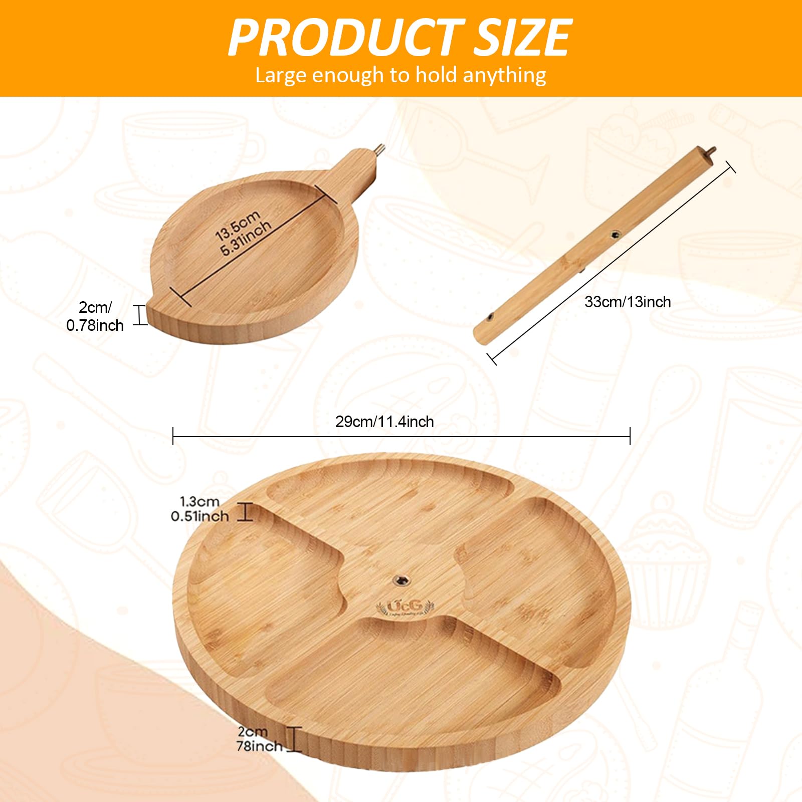 Harewu Cheese Boards,Bamboo Charcuterie Board Gift Set Swivel 5 in 1 Wood Serving Platters and Trays for Party Wedding Gathering