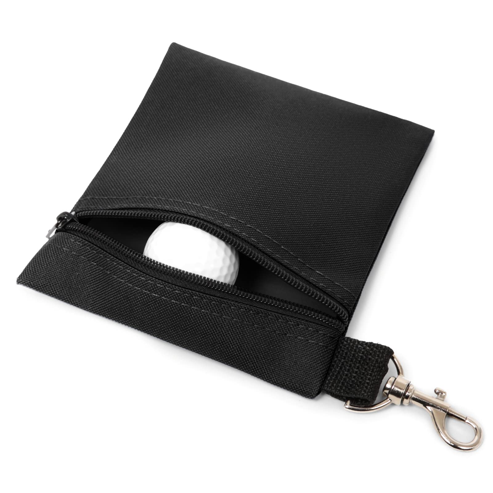 BuyAgain Golf Tee Pouch, 5.62 X 6.87 Inch Professional Zipper Golf Tee/Ball Pouch Bag with Metal Lobster Claw Clip