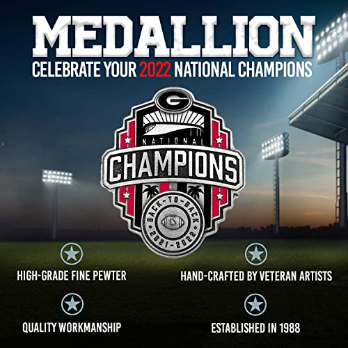 Heritage Pewter Georgia Bulldogs 2022 National Championship Royal Container | 30 OZ Glass container | Expertly Crafted Pewter Glass