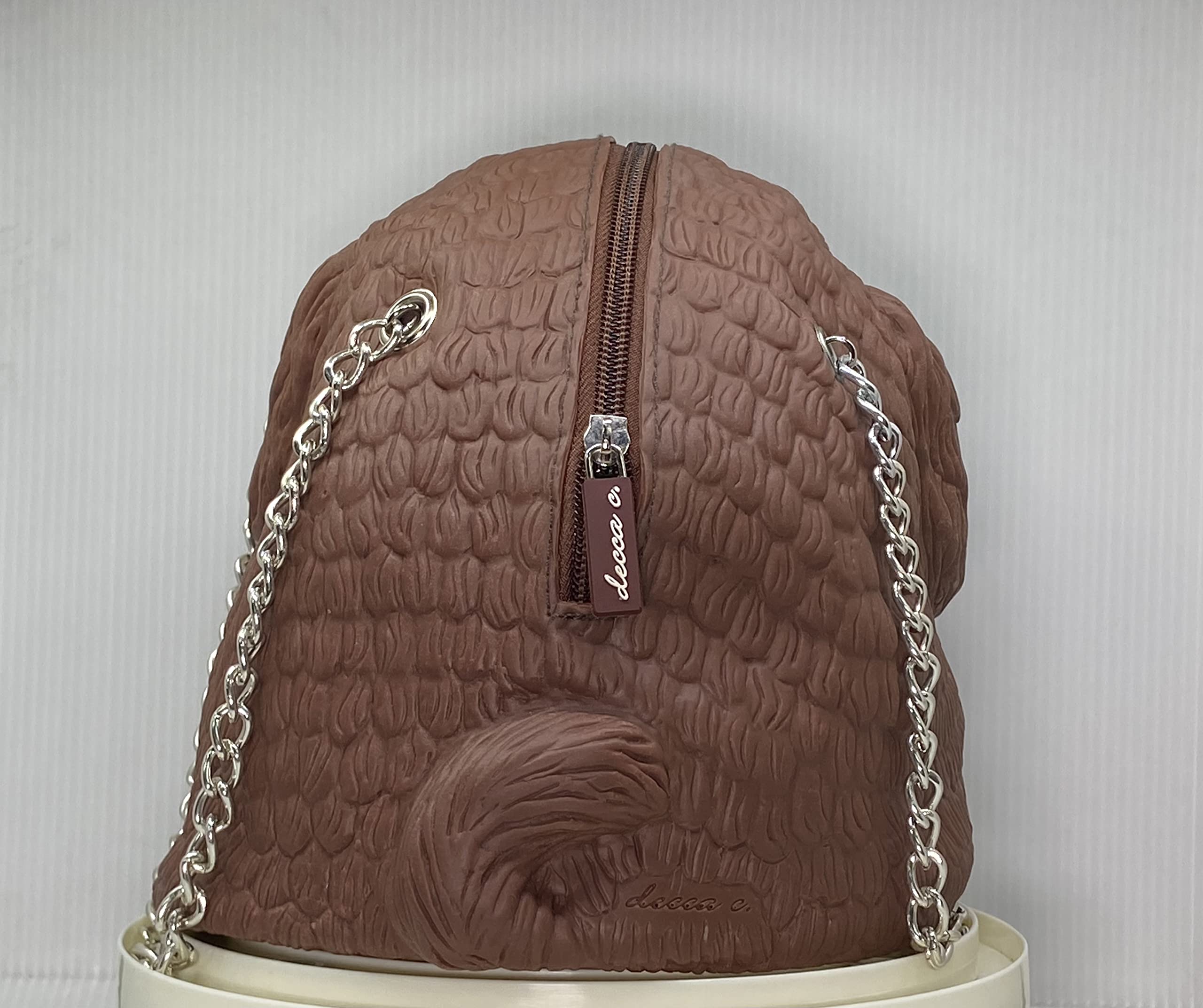 DECCA C. Adorable Brown Toy Poodle Purse Puppy Chain Handbag Funny Novelty.