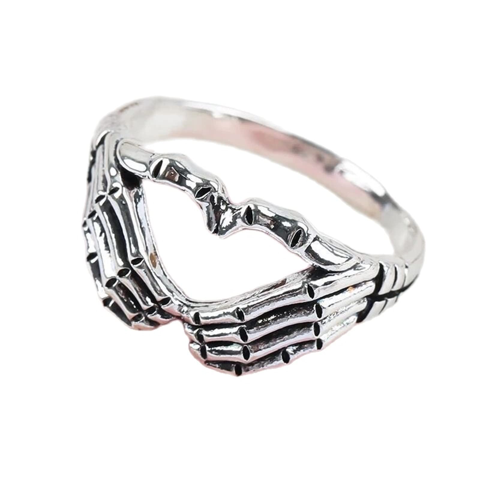 COLORFUL BLING Heart Gothic Couple Finger Knuckle Finger Stackable Joint Adjustable Ring Romantic Lover Wedding Ring Jewelry Statement Stackable Retro Valentine’s Day Gifts Jewelry-7