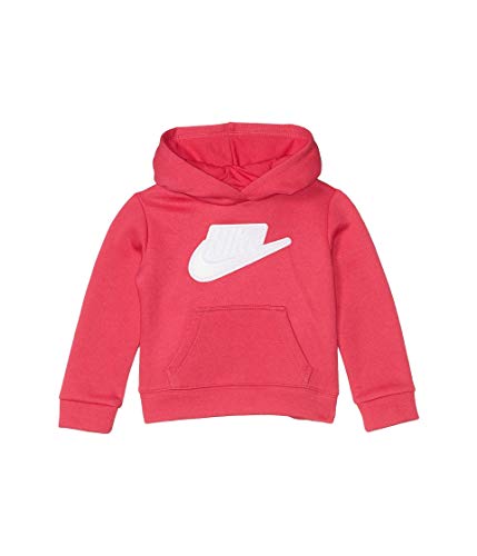 Nike Baby Girl's Sueded Fleece Iridescent Logo Pullover Hoodie (Toddler) Rush Pink 2 Toddler