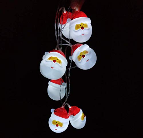Santa Claus Shape String Lights, Indoor & Outdoor Christmas Tree Patio Gardens Home Party Decoration (1.5M, White)