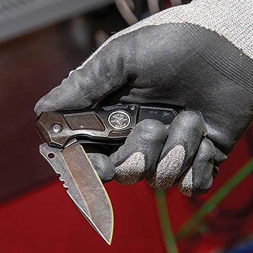 Klein Tools 44228 Electrician's Pocket Knife with Stainless Steel Blade, Perfect for Splitting Cable, Stripping Wire and Everyday Tasks, Black
