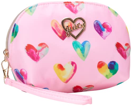 Juicy Couture Women's Toiletries Bag - Cosmetics Dome Bag for Travel, Multifunctional Organizer Pouch, Rainbow Heart