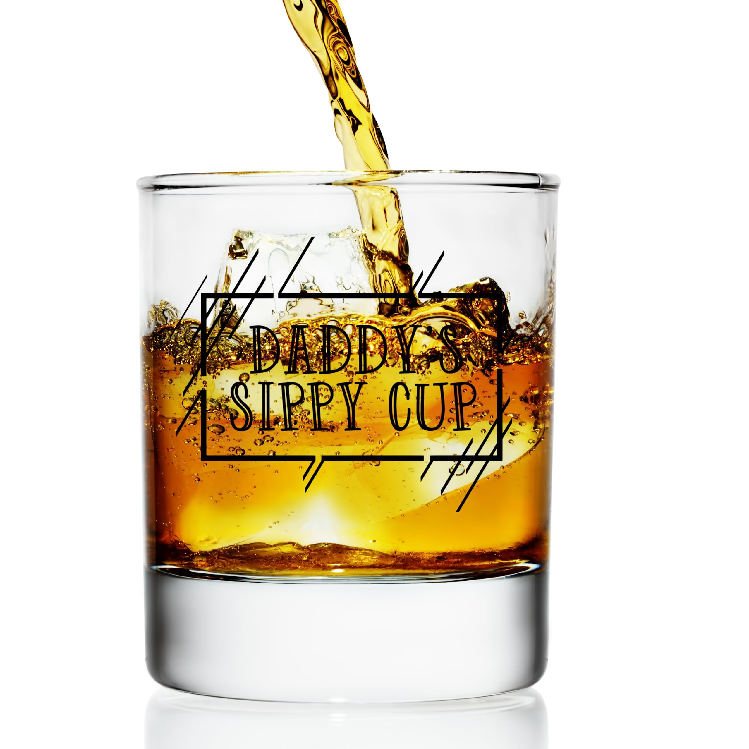 Daddy’s Sippy Cup Whiskey Glass - Funny New Dad Gifts for First Time Parents - Unique Christmas, Fathers Day, or Birthday Gift for Expecting Father - 11oz Premium Scotch Glass