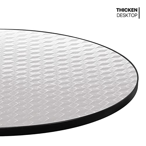 MoNiBloom Pub Round Table Silver Stripe Top with Black Leg and Base, 27.5"- 36"" Height Adjustable with 360° Swivel, Modern Cocktail Bistro Table for Dining Bistro Cafe Home Bar, 23.5" Diameter