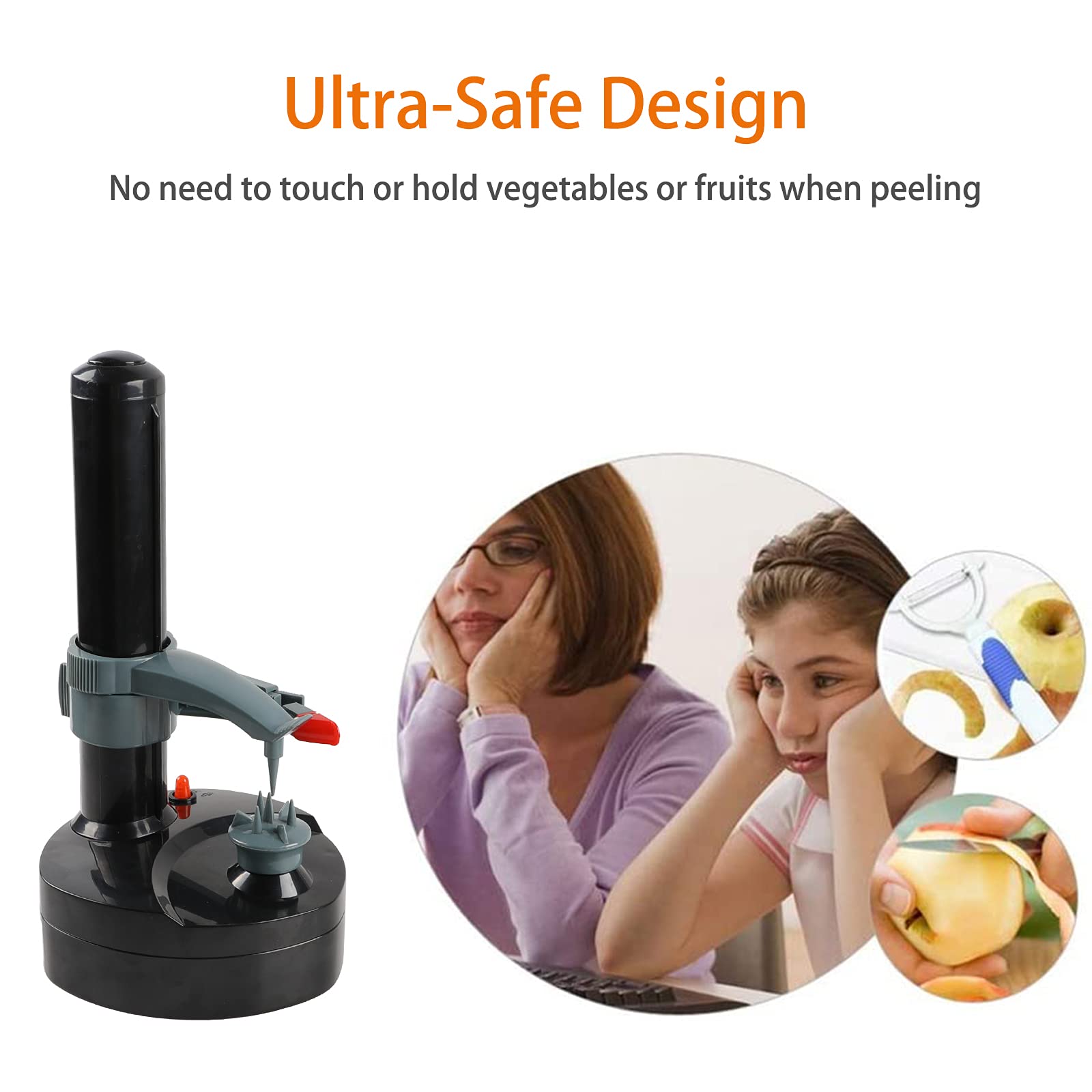 Electric Potato Peeler with 23 Replacement Blades Rotato Express Stainless Steel Automatic Rotating Fruits Fruit Potato Peeler Vegetables Cutter Apple Paring Machine Kitchen Peeling Tool