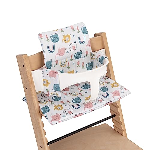 Dadouman Wipe Clean & Compatible Seat Cushion for Stokke Tripp Trapp Chair (Elephants)