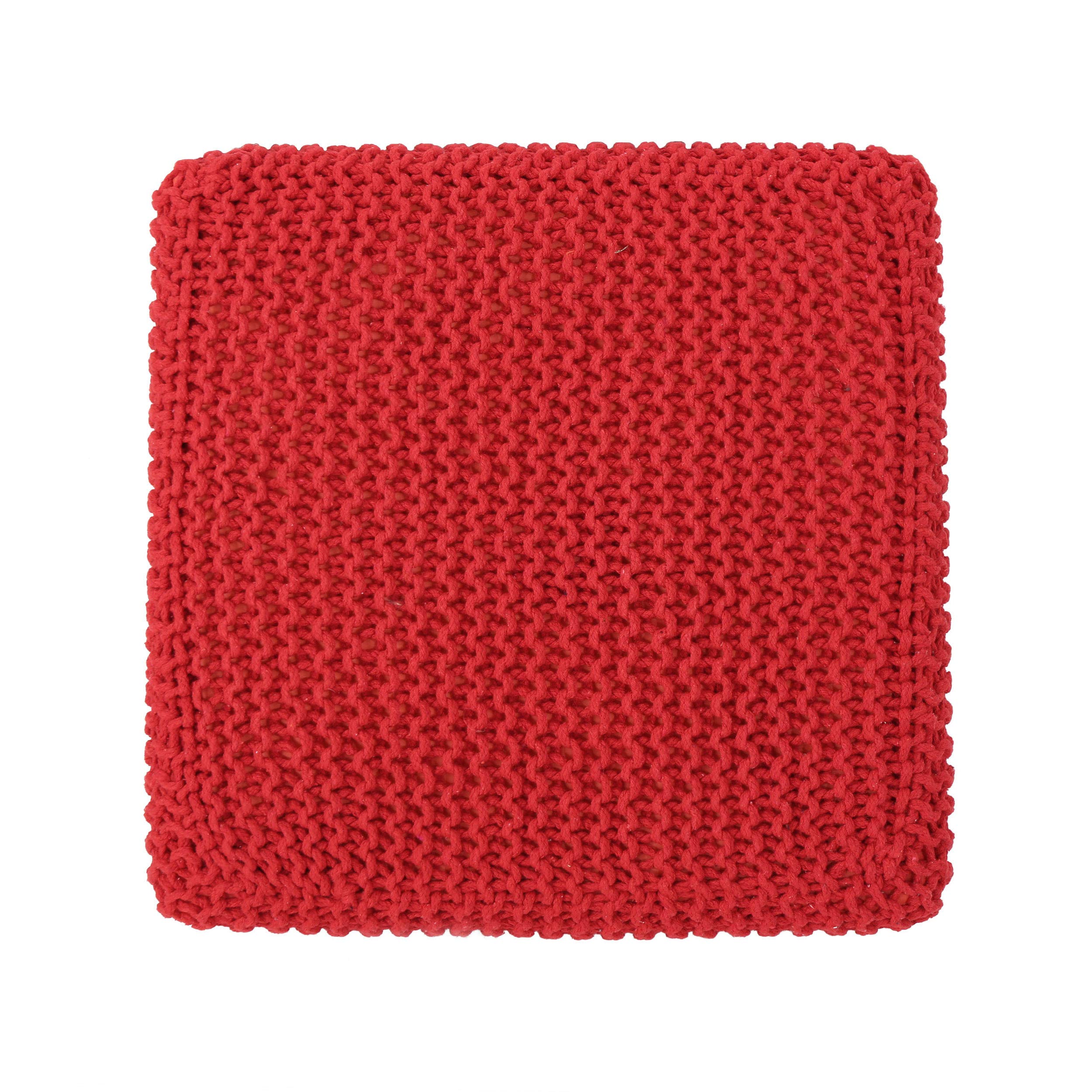 Christopher Knight Home Scott Knitted Foot Stool, Gray, Red