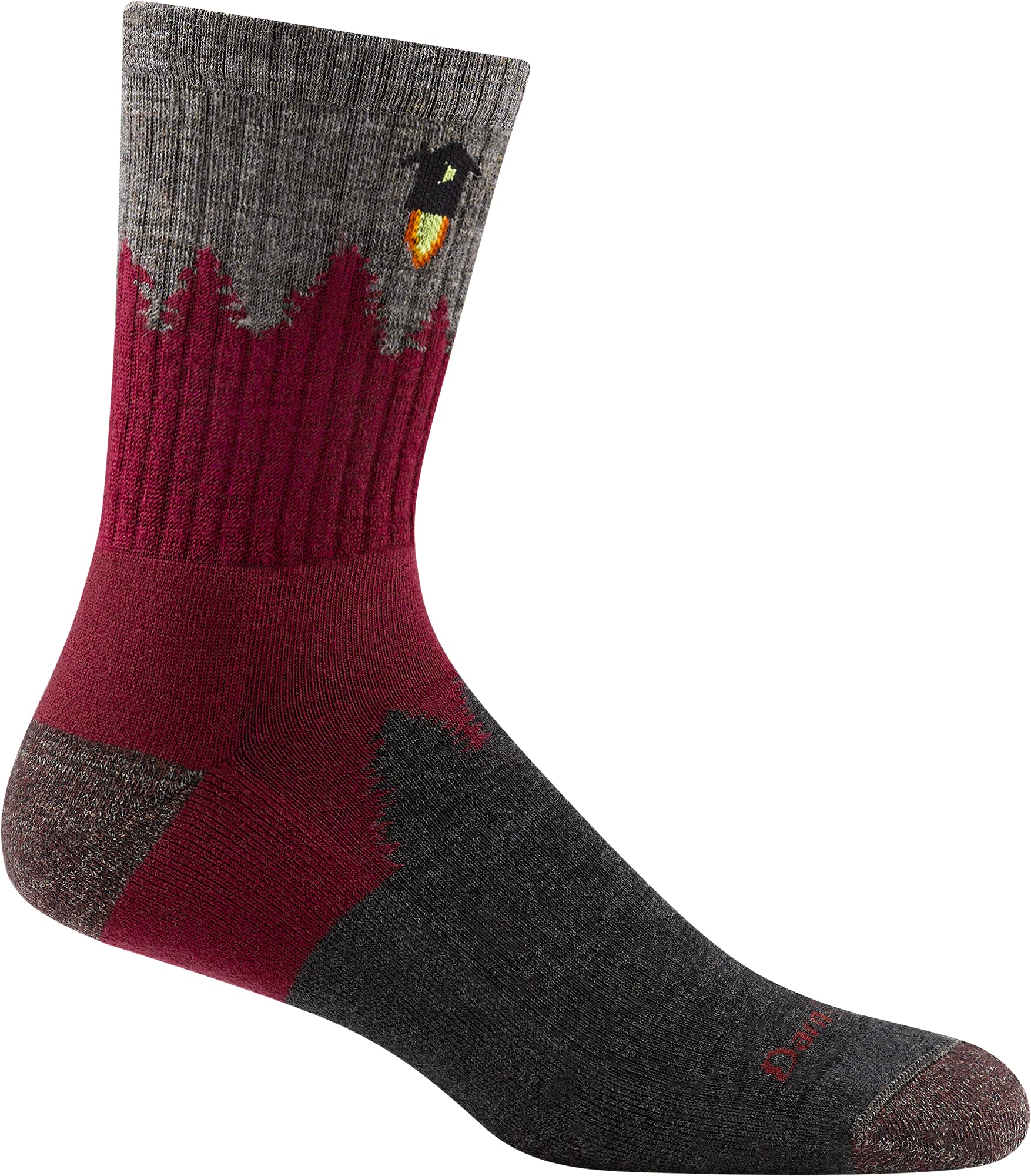 Darn Tough Vermont Number 2 Micro Crew Cushion Burgundy LG (US 10-12)