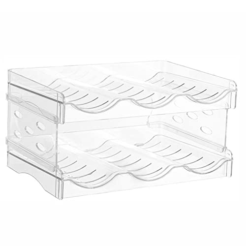 Hesitroad Bottle Storage Rack Stable Structure Pantry Fridge Drink Organizer 1 Set Anti-Crack Clear