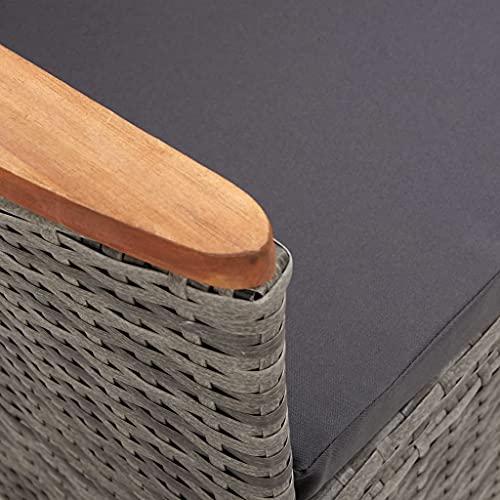 MBFLUUML Outdoor Patio Furniture, Patio Dining Sets, 7 Piece Patio Dining Set with Cushions Poly Rattan Gray Suitable for Patio, Porch, Backyard, Balcony.
