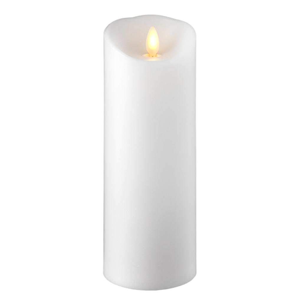 RAZ IMPORTS INC Push Flame Flameless Battery Operated LED Pillar Candle White 3"x 8" for Home Décor, Holiday and Gift