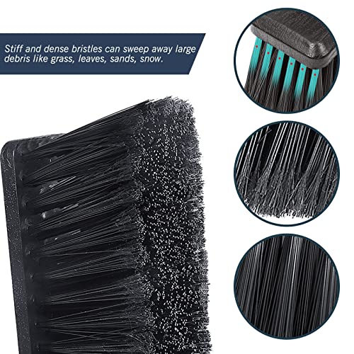 HEVOL Push Broom, 24" Wide Floor Scrub Brush with Stiff Bristles and 57β Long Stainless Steel Handle, Garage Heavy Duty Broom Outdoor Push Broom for Bathroom Kitchen Yard Patio Deck, Black