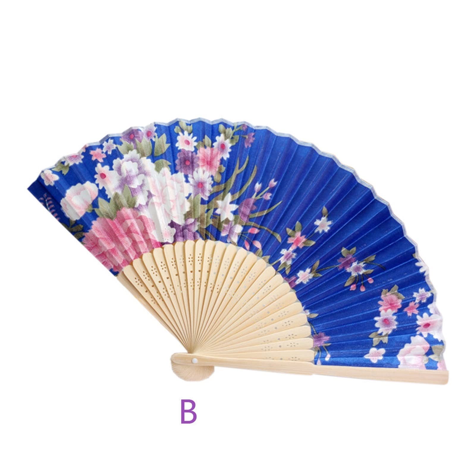 DEDONG Folding Fan Silk Folding Fan Hand-held Flower Fan Folding Fan Hand held (Color : C)