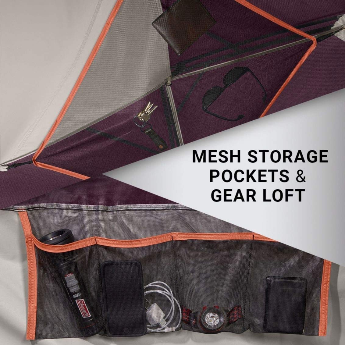 Coleman Skydome 6 Person WeatherTec Easy Assembly Outdoor Family Camping Hiking Dome Tent, Blackberry
