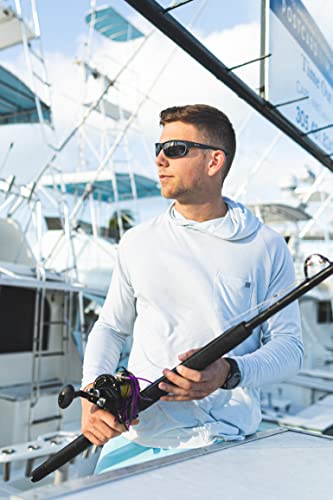HUK, Polarized Lens Eyewear with Performance Frames, Fishing, Sports & Outdoors Sunglasses Oval, (Spearpoint) Blue Mirror/Matte Black, Medium/Large