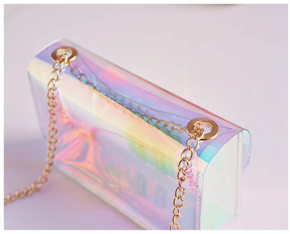 Mini Hologram Clear Cross Body Purse Shoulder Bag Handbag for Women (Style A)