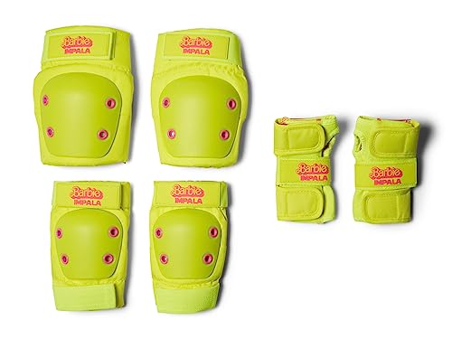 Impala Rollerskates Girl's Impala Protective Set (Little Kids/Big Kids) Barbie Bright Yellow MD (7-9 Years)