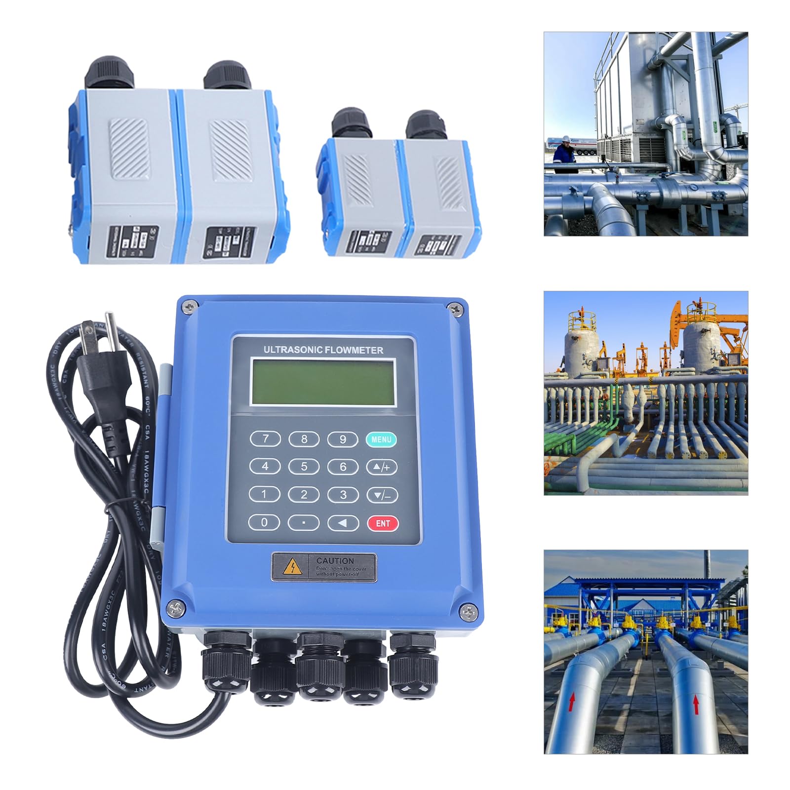 HYDIYGT Handheld Ultrasonic Flowmeter Clamp On Flow Meter Portable Liquid Flow Meter with TS-2,TM-1 Transducers for Copper and PVC Pipes