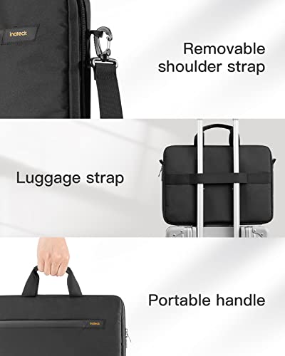 Inateck 15.6 Inch Laptop Sleeve,180° TSA Shoulder Bag,Splash-resistant 3-Way Laptop Carrying Case,Handbag with Trolley Strap Compatible with 15-15.6 Inch Laptop/Chromebook/Notebook for Commuting