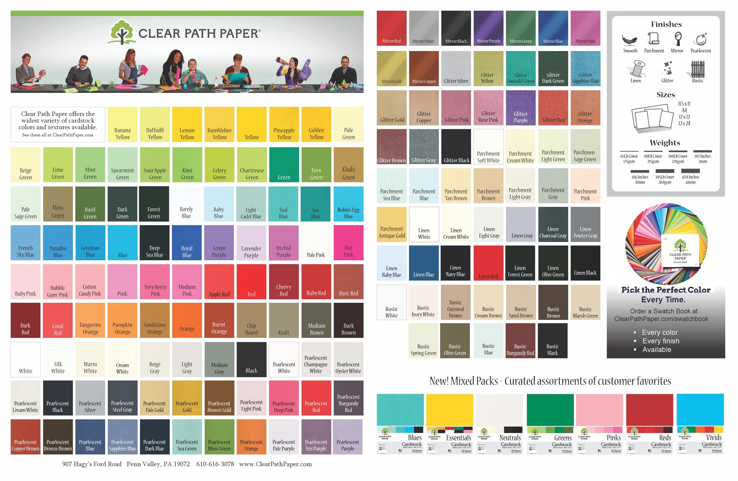 Clear Path Paper - Red Cardstock - 8.5 x 11 inch - 65Lb Cover - 100 Sheets