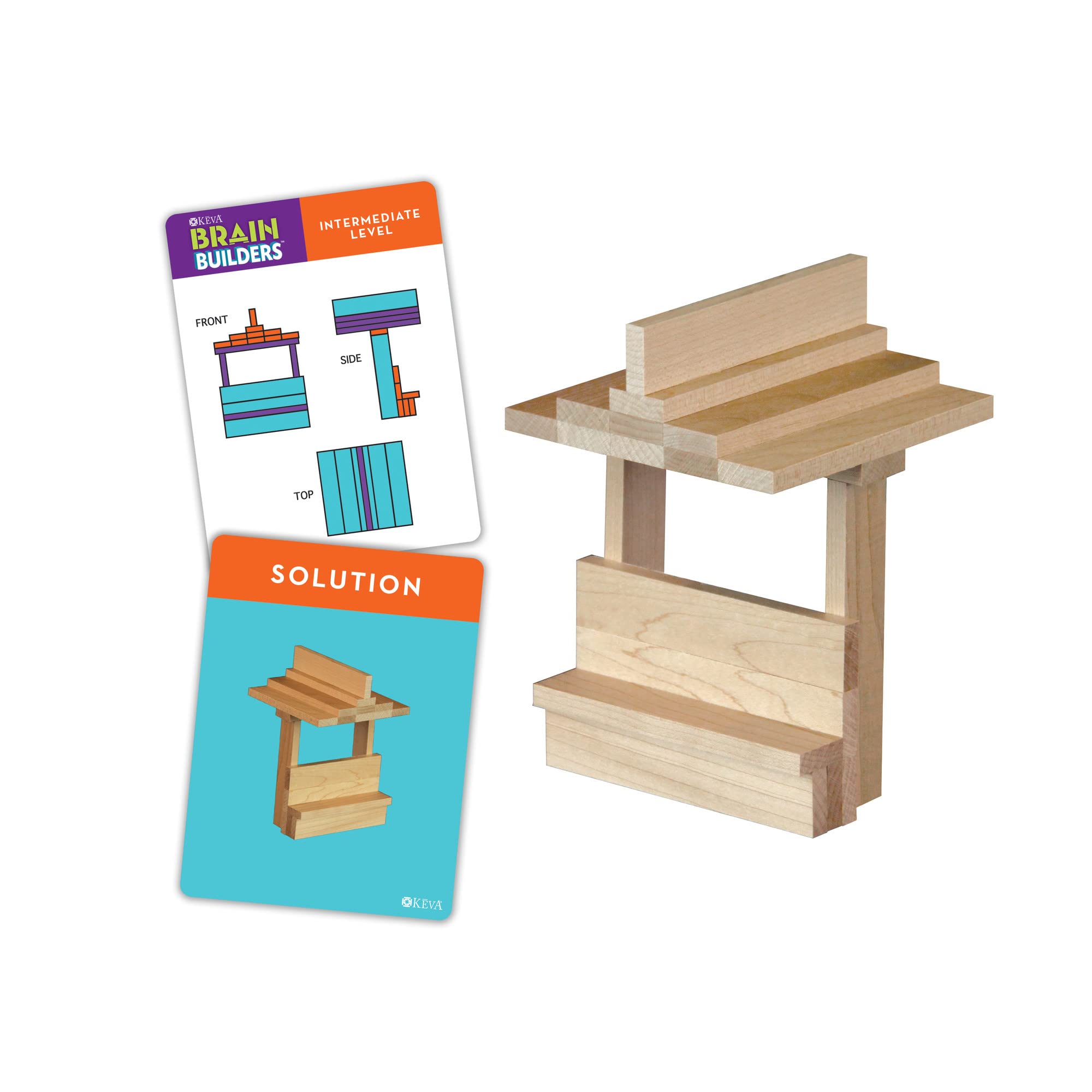 MindWare KEVA Brain Builders Set of 2: Original KEVA Brain Builders and KEVA Brain Builders Junior β Great Addition to STEM Building Toys and Classroom Games β 40 Planks & 70 Puzzles Total